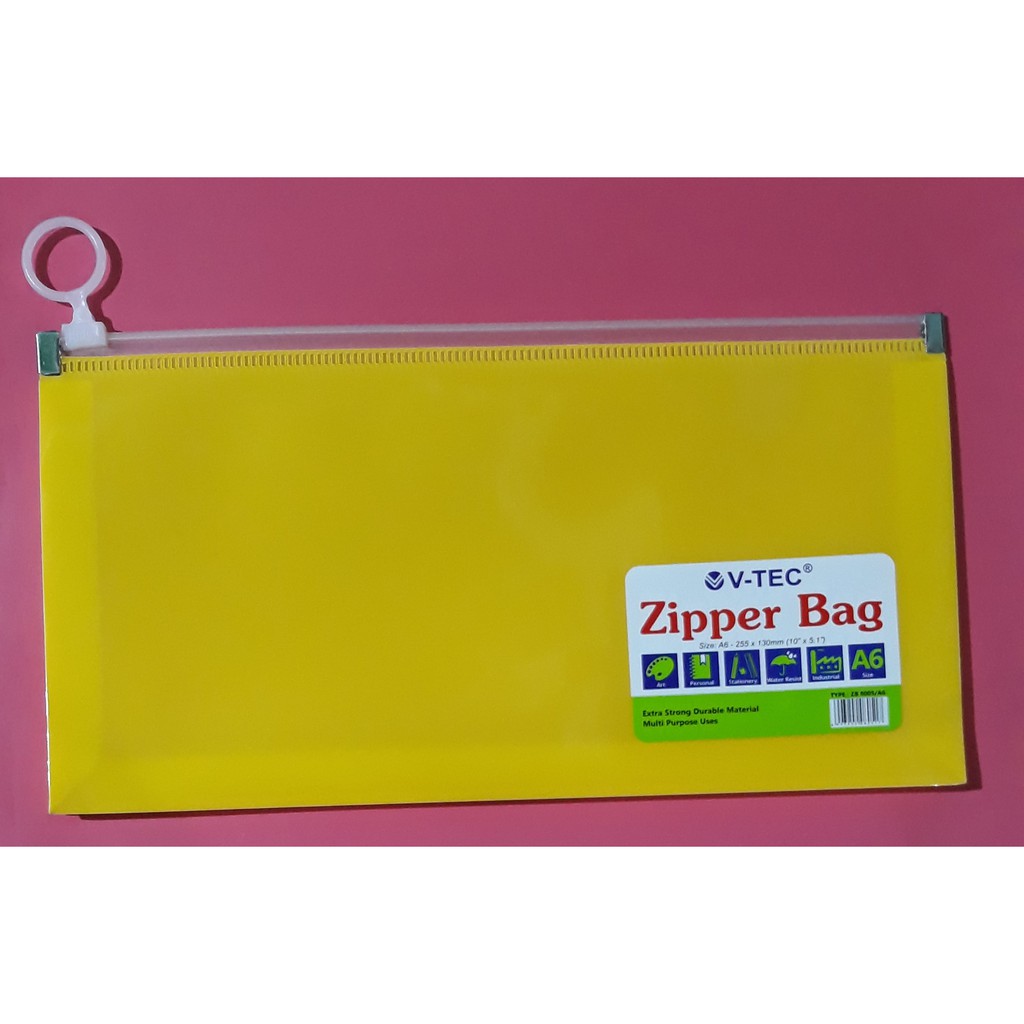 Jual Map Zipper Bag A6/Folio F4 V-TEC/Map plastik Snile Folder/ model L ...