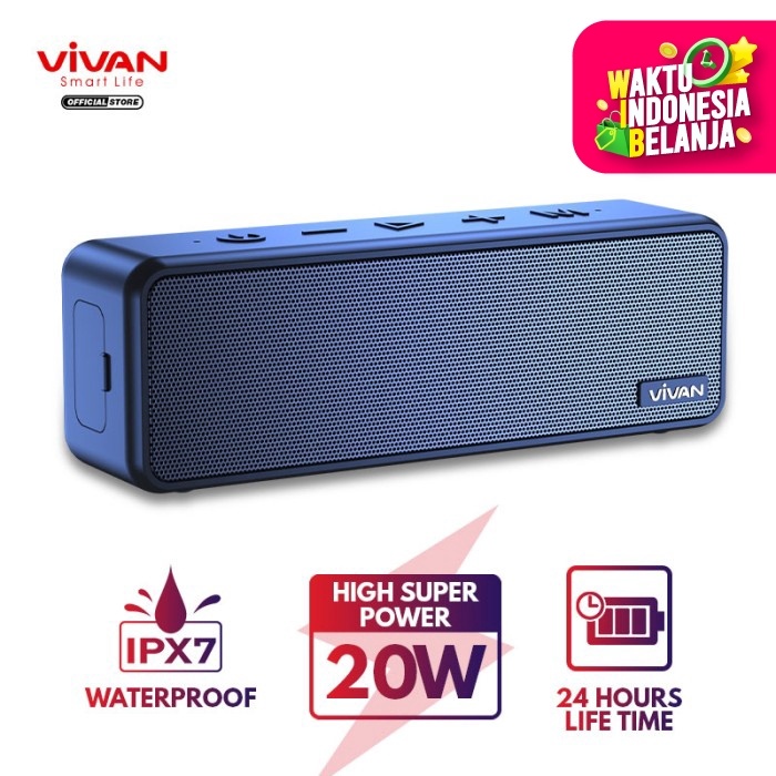 Jual Vivan Vs20 Speaker Bluetooth 5.0 Waterproof Ipx7 20W Microsd Aux ...