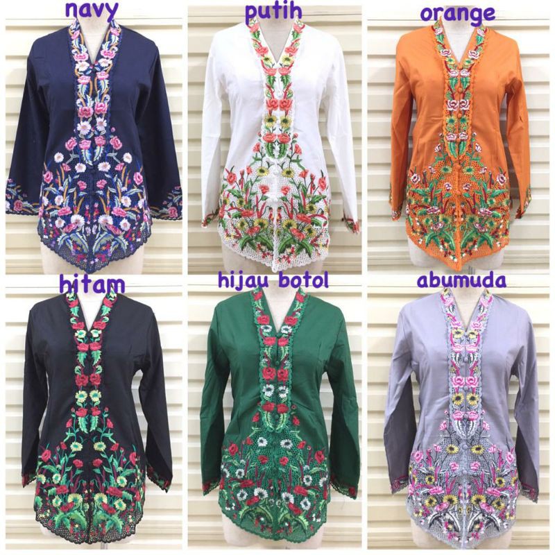 Jual (KATUN IMA) Kebaya Encim KE19 Bordir Kombinasi Tangan Panjang ...
