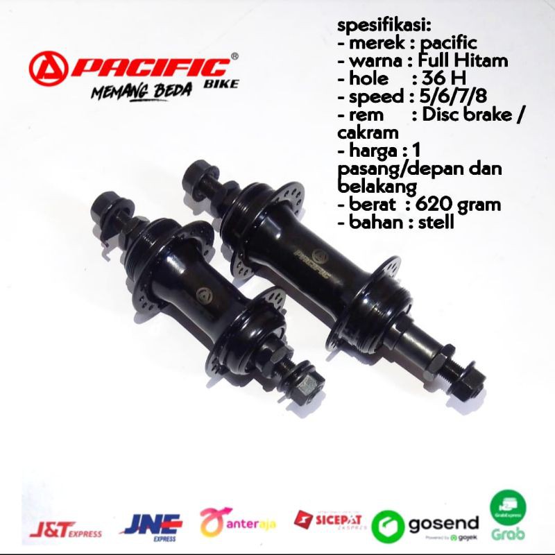 Jual hub freehub 36 hole double drat ulir cakram warna hitam pacific ...