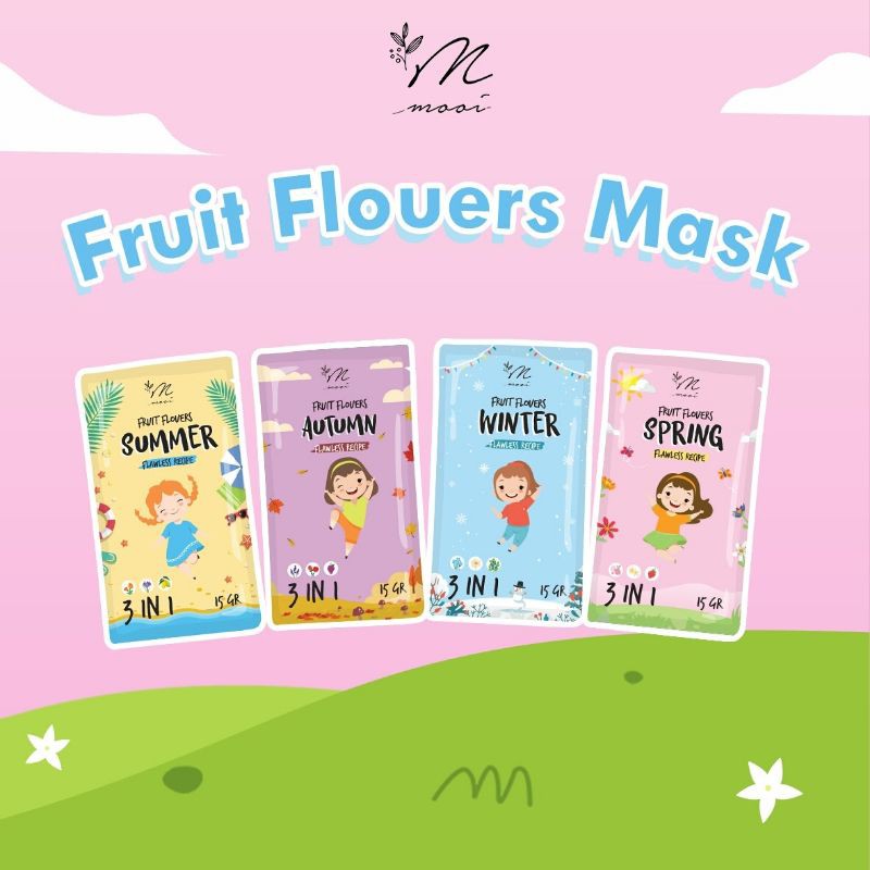 Jual MASKER MOOI FRUIT FLOURES MASK (4 VARIAN) | Shopee Indonesia