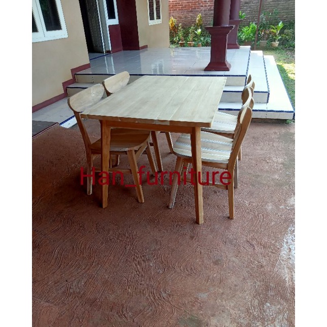 Jual TERMURAH !! SET MEJA MAKAN CAFE TEBAL 3cm 4 KURSI ROPAN KAYU JATI ASLI JEPARA | Shopee ...
