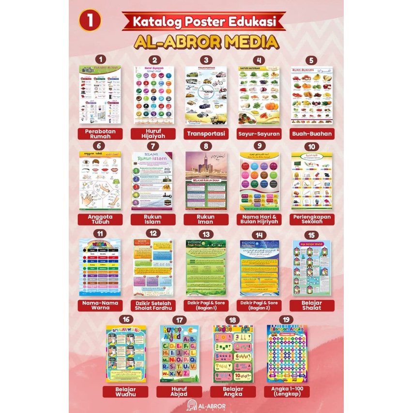 Jual Poster Edukatif Al-Abror Media Bahasa Arab Full Color Untuk Anak ...