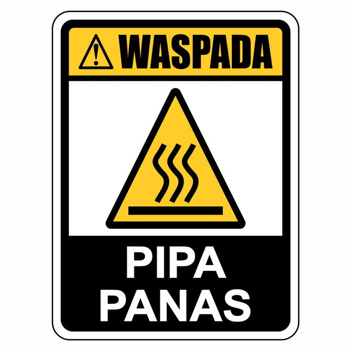 Jual Rambu Plang K3 Awas Pipa Panas 45cm x 60cm Plat Alumunium Keren ...