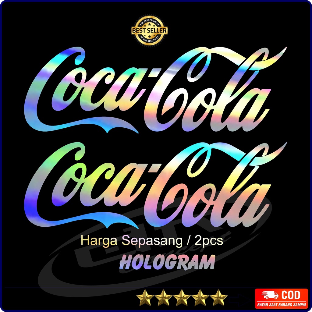 Jual 2pc Sticker Stiker COCA COLA Viral Logo Hologram Putih motor ...