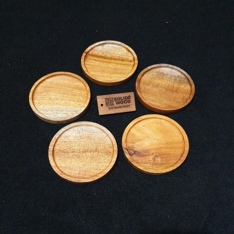 Jual SALE !!! R coaster tatakan gelas kayu Mahoni bulat 10cm RUSTIC ...