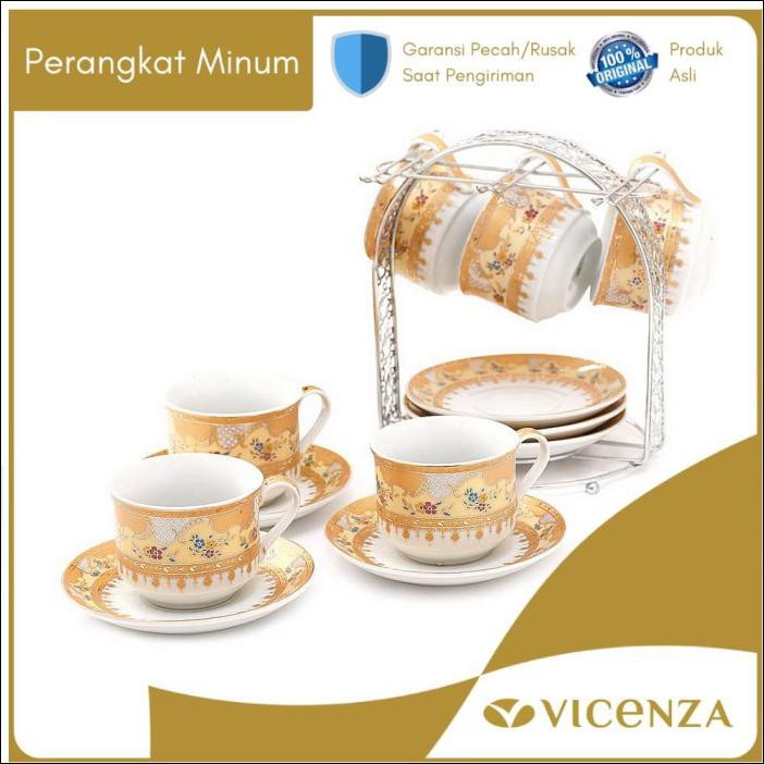 Jual VICENZA CUP & SAUCER - TEA SET - CANGKIR DAN LEPEK B671 CAMELIA ...
