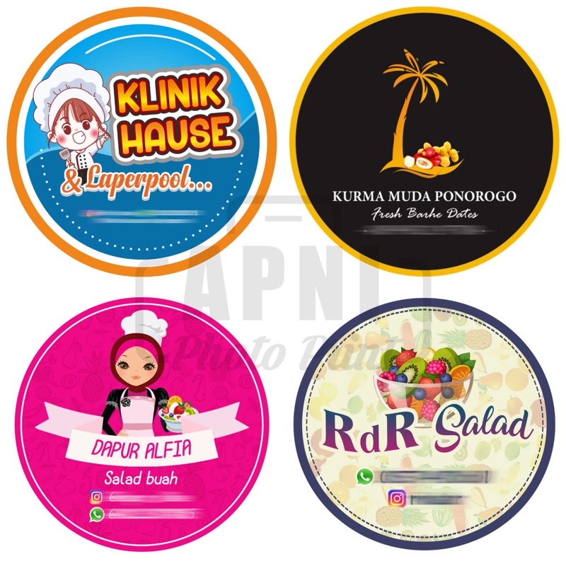 Jual Cetak Stiker Custom Label Makanan Label Usaha Stiker Usaha Logo ...