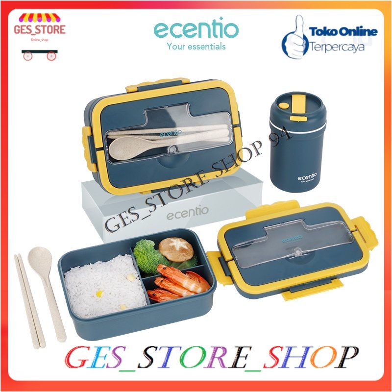 Jual Ecentio lunch box set Jerami Gandum kotak Bekal makan & Mangkuk ...