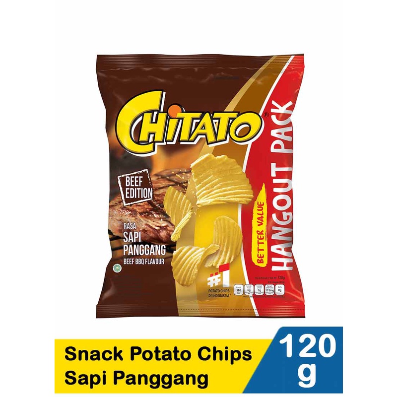Jual Chitato Snack Potato Chips Sapi Panggang 120G hangout pack ...