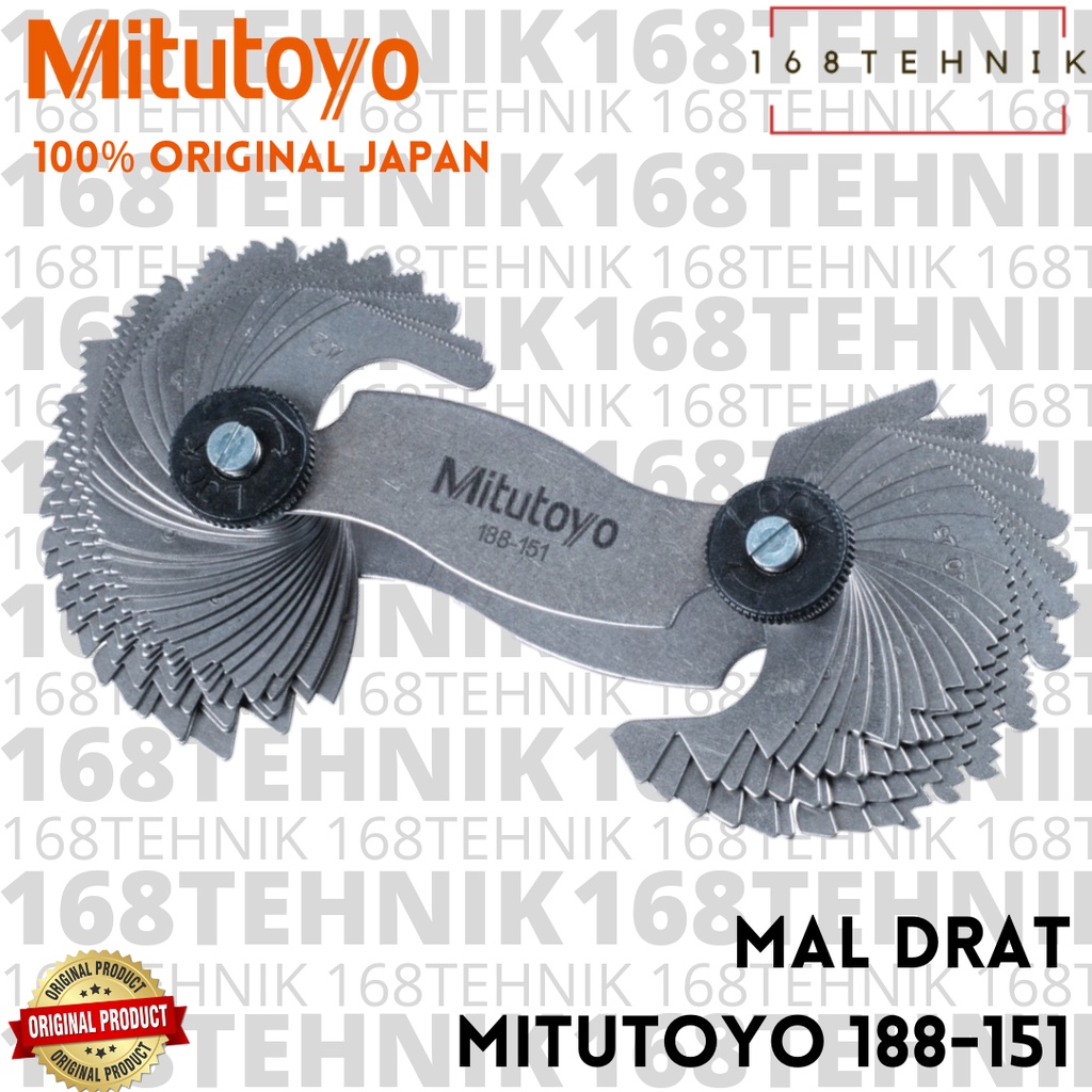 Jual MAL DRAT MITUTOYO 188-151 THREAD PITCH GAUGE / SCREW PITCH GAGE ...