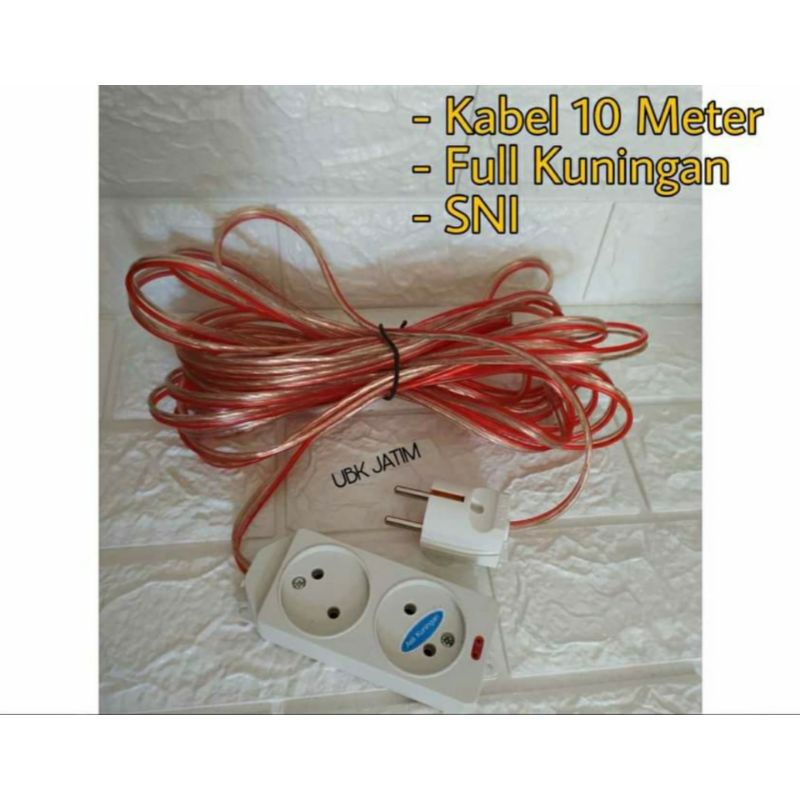 Jual SET STOP KONTAK TIPIS 2 3 4 LUBANG + KABEL TRANSP 10 METER + STEKER BULAT SEGI ( ASLI ...