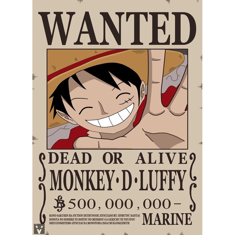 Jual POSTER ANIME ONE PIECE BOUNTY WANTED CUSTOM UKURAN A5 A4 ART PAPER ...