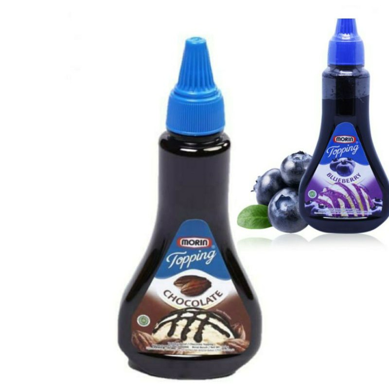 Jual Morin Topping Saus Coklat / Blueberry Botol DOT 310gr Original ...