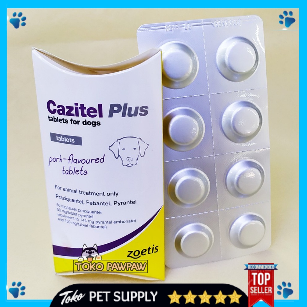 Jual CAZITEL Plus for DOG Tasty Bone Worming Tablets 50mg Obat Cacing ...