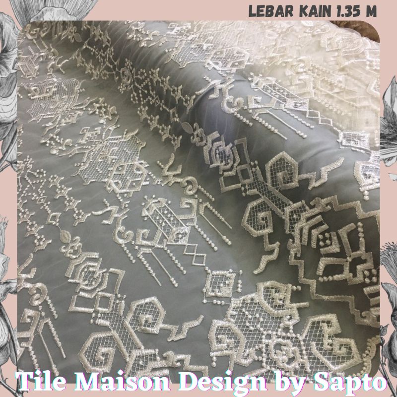 Jual Kain Kebaya Premium Tile Maison Design by Sapto Non Glitter Warna ...