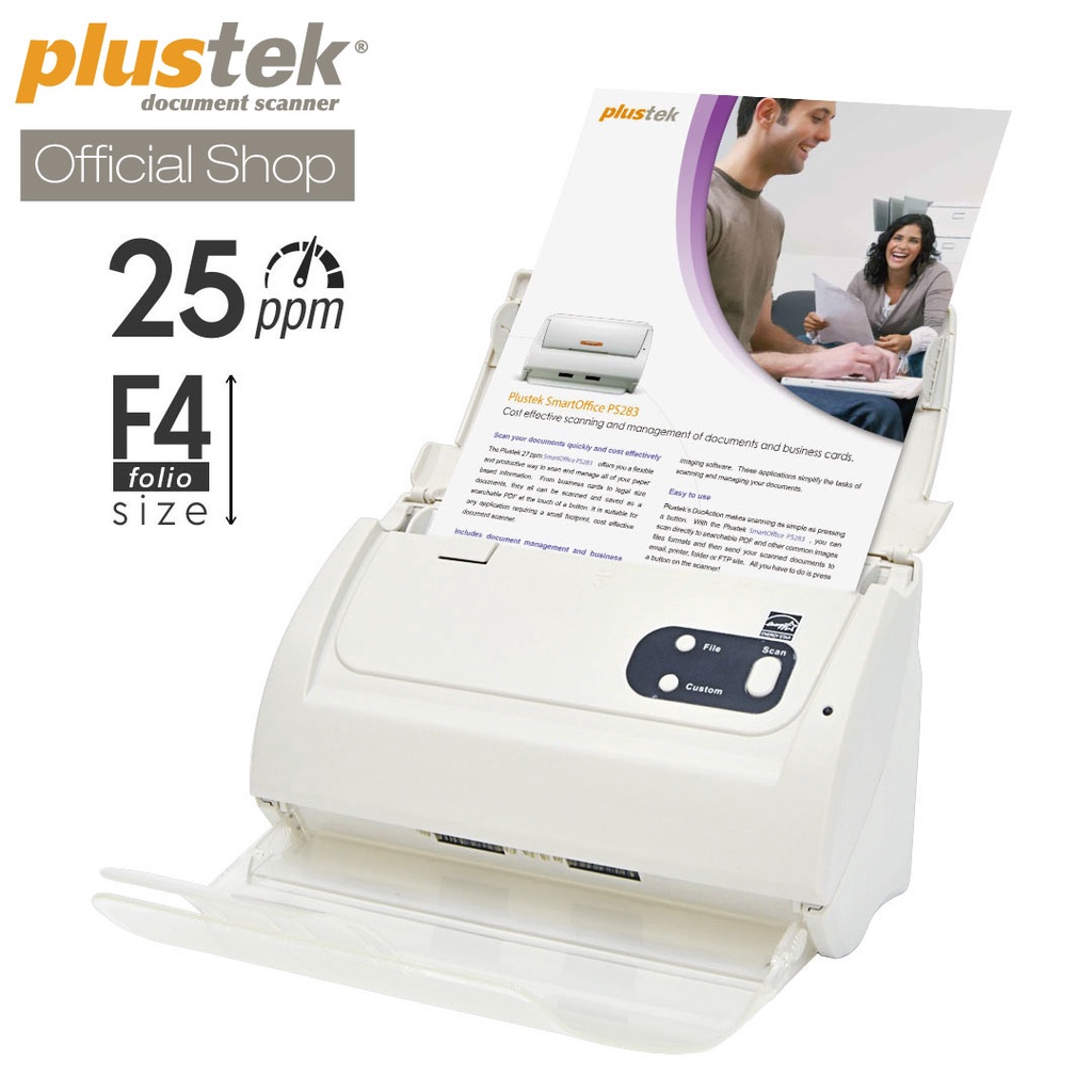 Jual Plustek Scanner SmartOffice PS283 - 25 Lembar/menit (F4/Folio ...
