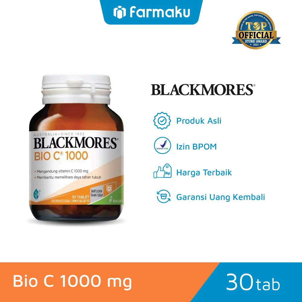 Jual Blackmores Bio C 1000 mg Suplemen Daya Tahan Tubuh 30S - (Variasi ...