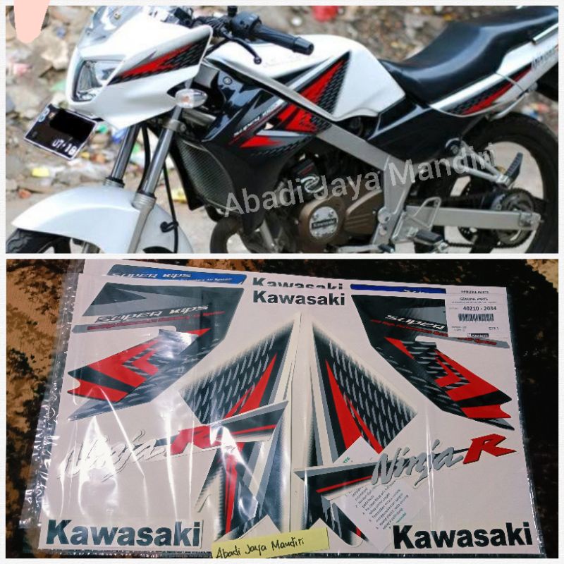 Jual Lis Striping Stiker Kawasaki Ninja R Putih 2013 asli kawasaki full ...