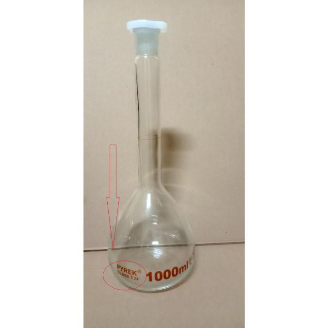 Jual Labu Ukur / Volumetric Flask 1000 ml / 1 liter - RRC - Pyrek | Shopee Indonesia