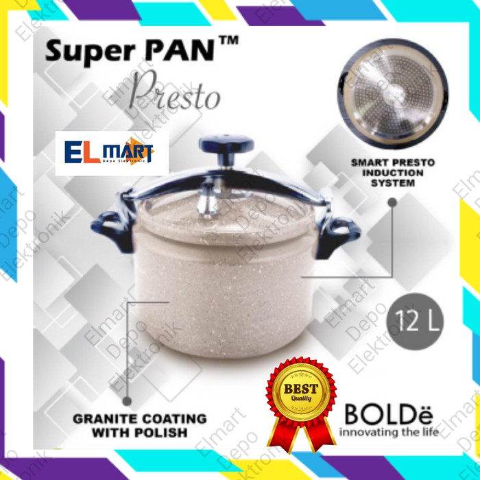 Jual Presto cooker Super pan BOLDE 12 liter / panci presto granite ...