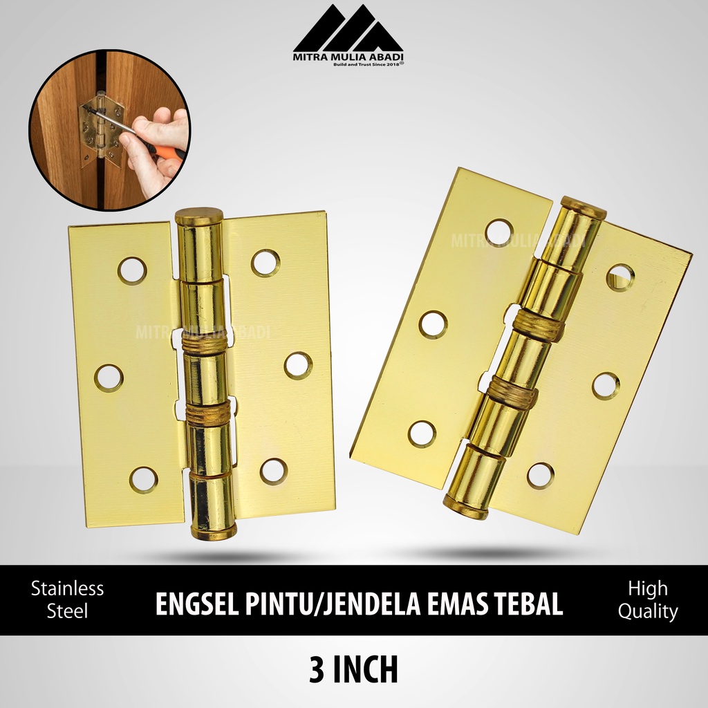 Jual Engsel Pintu Kuning / Jendela TEBAL 3 inch / Stenlis Per Pasang ...