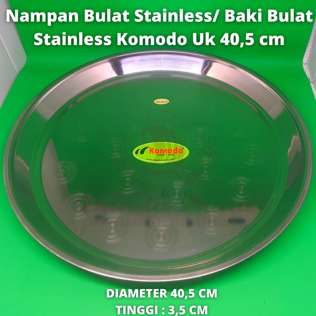 Jual Nampan Bulat Stainless/ Baki Bulat Stainless Komodo Uk 40,5 cm ...