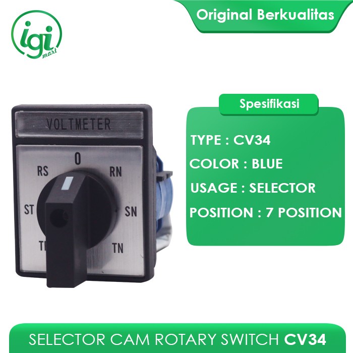 Jual SELECTOR SWITCH VOLTMETER CV34 / ROTARY SWITCH VOLTMETER INSCOM ...