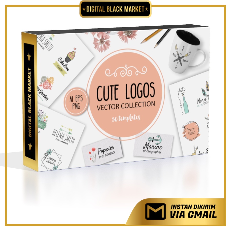 Jual Cute Vector Logos Collection - Photoshop & Illustrator | Shopee ...