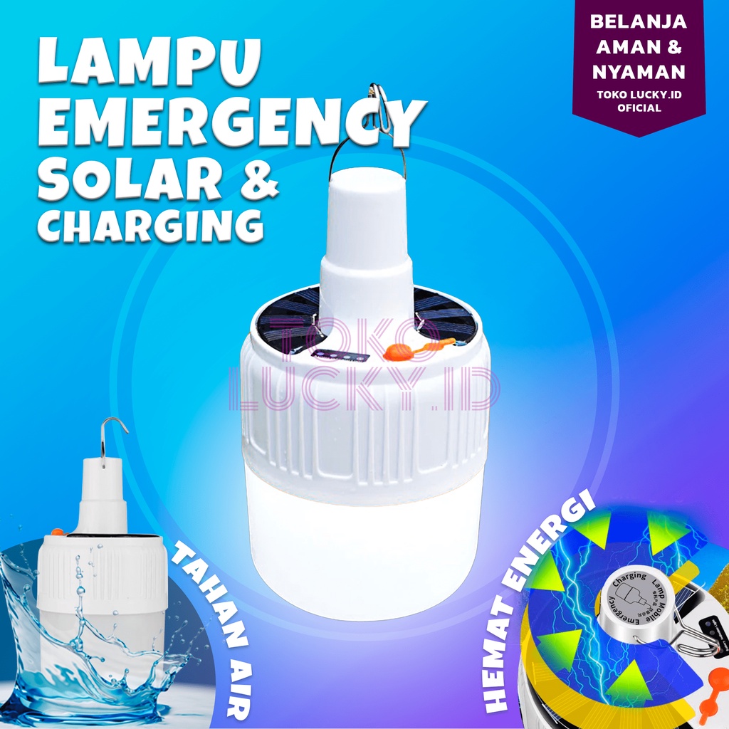 Jual Lampu Emergency Solar Panel Darurat Camping LED 20W Portable ...