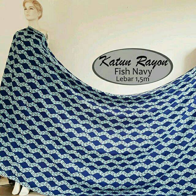 Jual Katun rayon fish navy | Shopee Indonesia