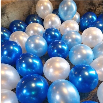 Jual {isi 30 pcs} MIX Balon metalik BIRU TUA BIRU MUDA PUTIH / Balon ...