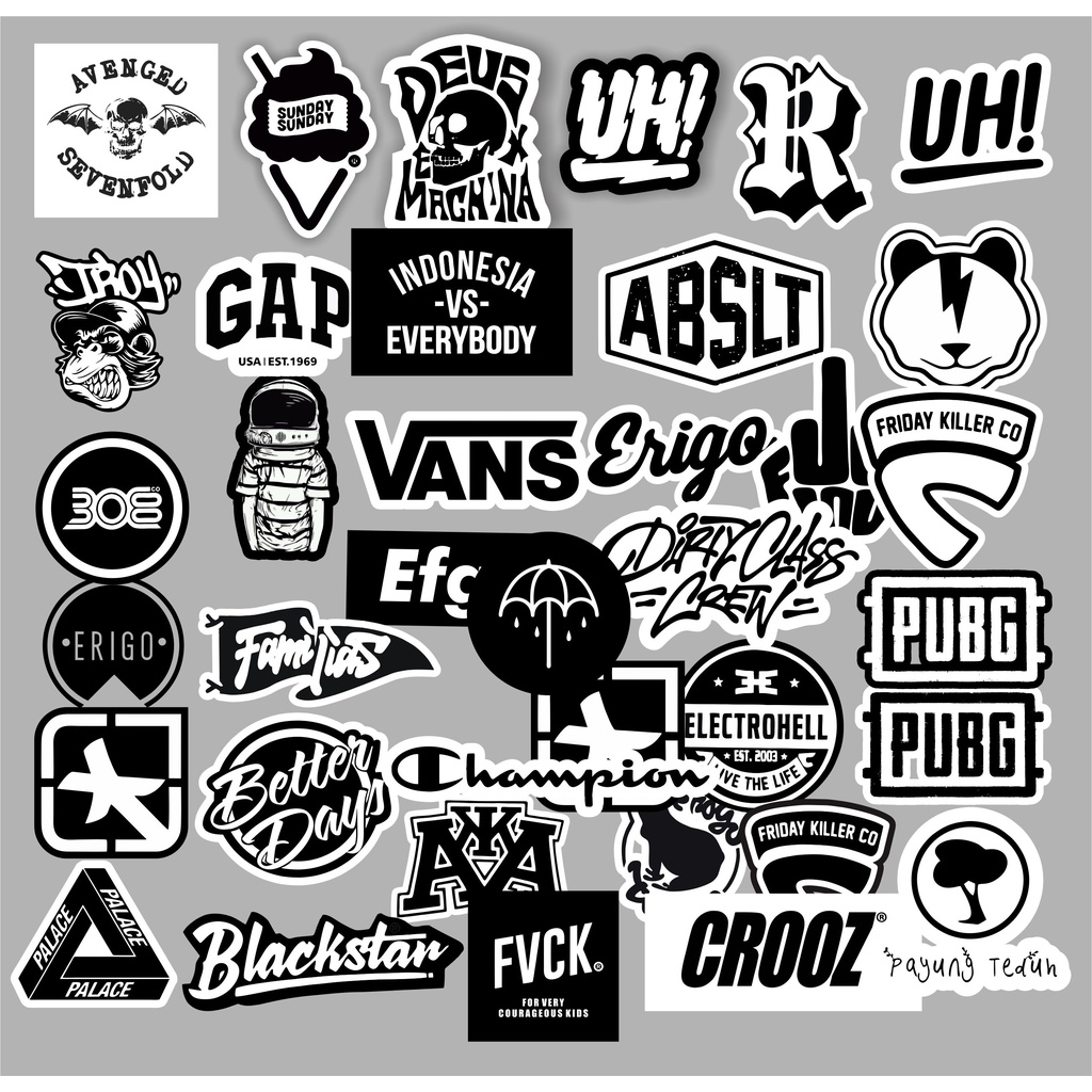 Jual Stiker paket isi 30 Sticker Brand Distro Case Phone band Grafiti ...