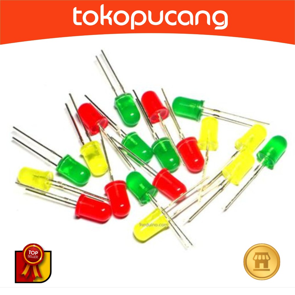 Jual Lampu LED 5MM 100pcs SUPER BRIGHT RED MERAH DIFFUSED - CAMPUR ...