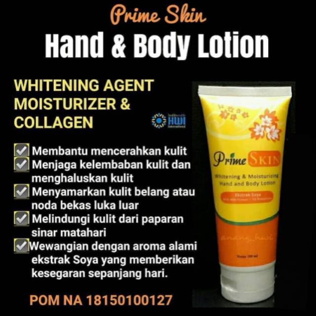 Jual PRIME SKIN HAND BODY LOTION hilangkan bekas luka kulit putih halus ...