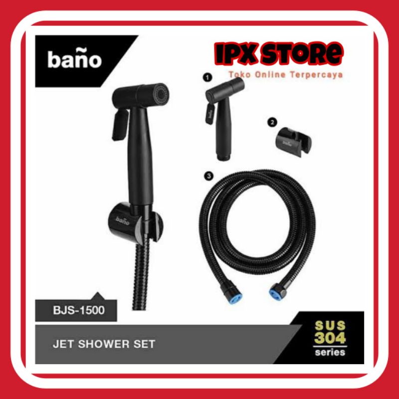 Jual JET SHOWER SET BIDET CLOSET BANO BJS-1500 BJS-1200 BLACK/SS HITAM ...