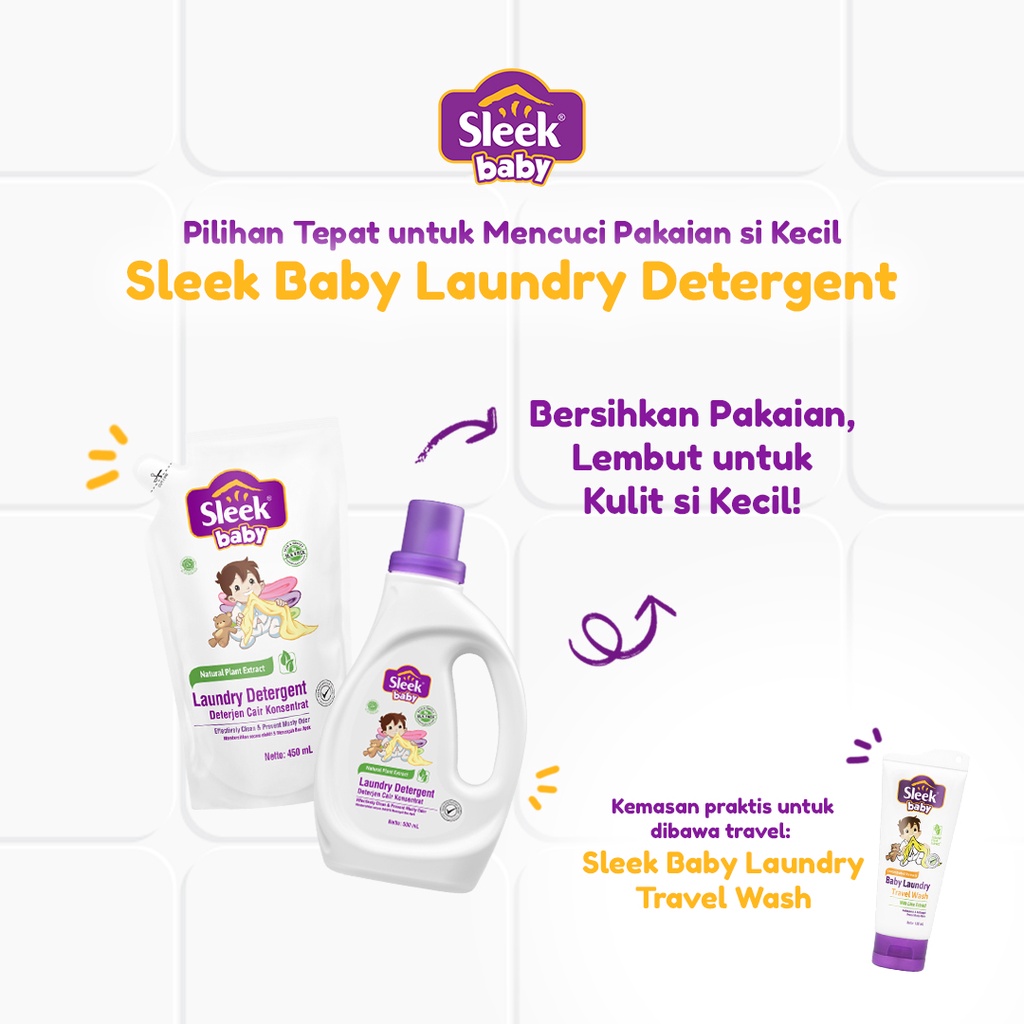Jual Sleek Baby Laundry Detergent Pouch 900ml | Shopee Indonesia