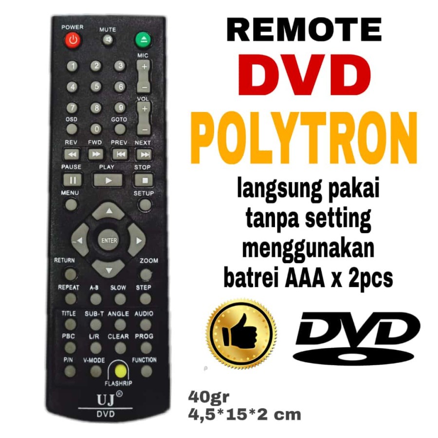 Jual REMOTE DVD POLYTRON REMOTE DVD PLOYTRON | Shopee Indonesia