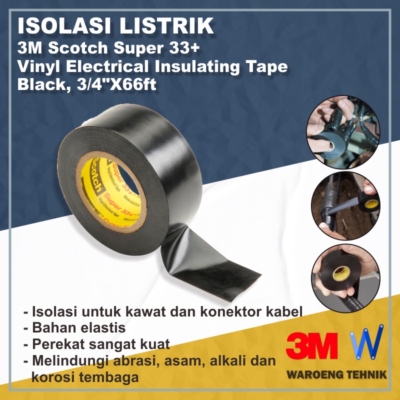 Jual Isolasi Hitam 3M SUPER 33+ 3/4INX66FT ELECTRCL Black | Shopee ...