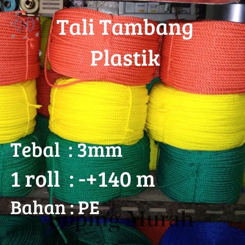 Jual Tali Tambang Plastik 3 mm / Tampar / Tali Jaring (1Roll) Bagus Murah | Shopee Indonesia