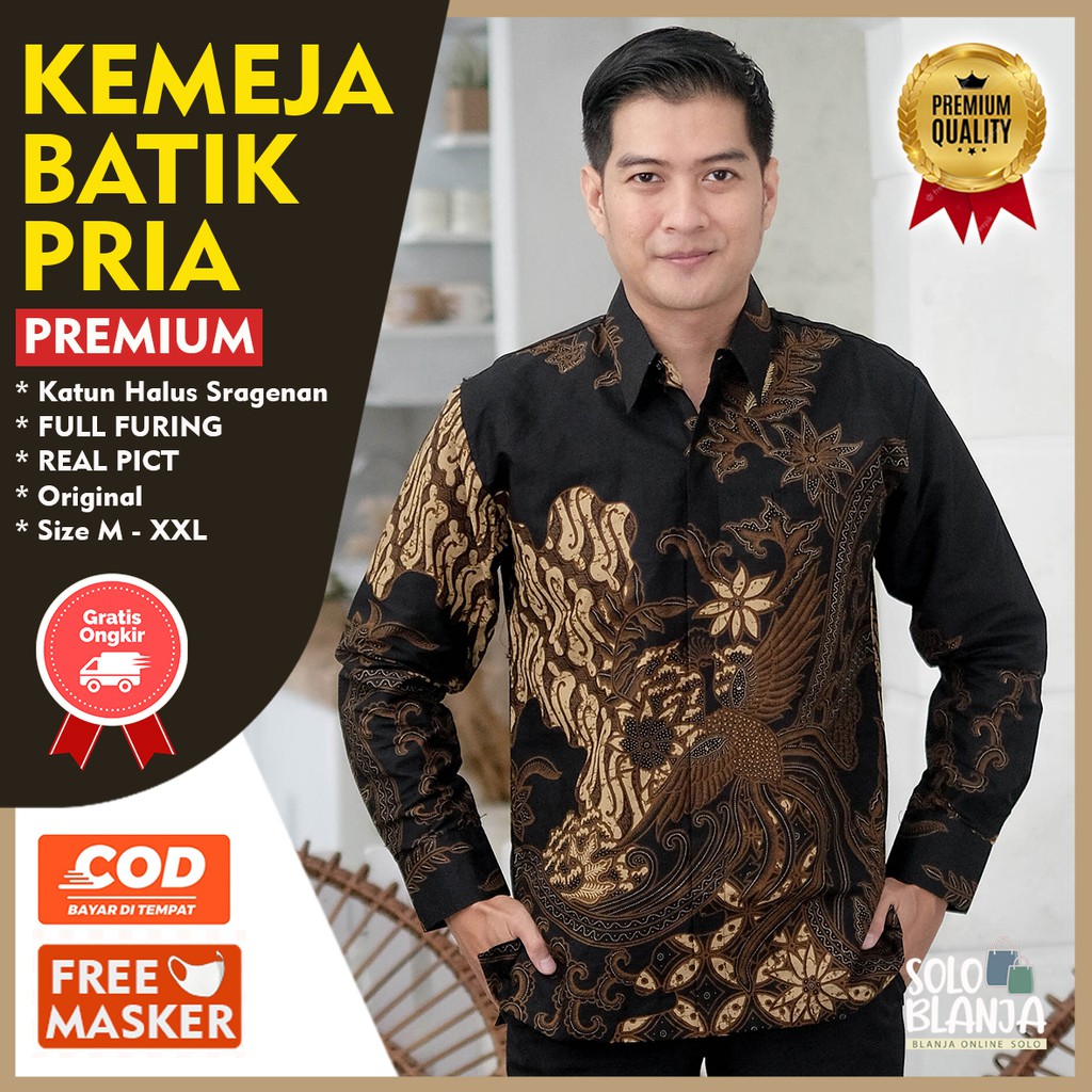 Jual BAJU BATIK PRIA LENGAN PANJANG BATIK PREMIUM BATIK PRIA LAPIS ...