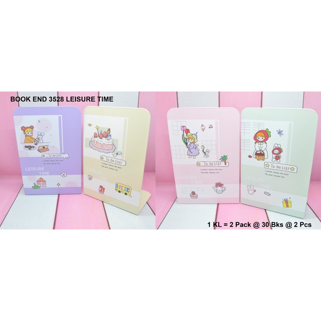 Jual penahan buku atau stand book dari besi motif leisure time | Shopee ...