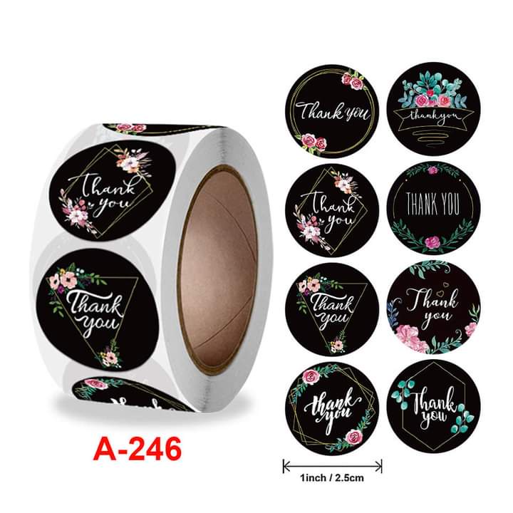 Jual Sticker Thank You ucapan terima kasih tempelan bulat lingkaran ...