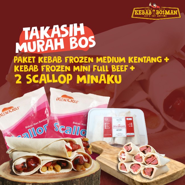 Jual PAKET KEBAB FROZEN MEDIUM KENTANG, FROZEN MINIFULLBEEF DAN SCALLOP ...