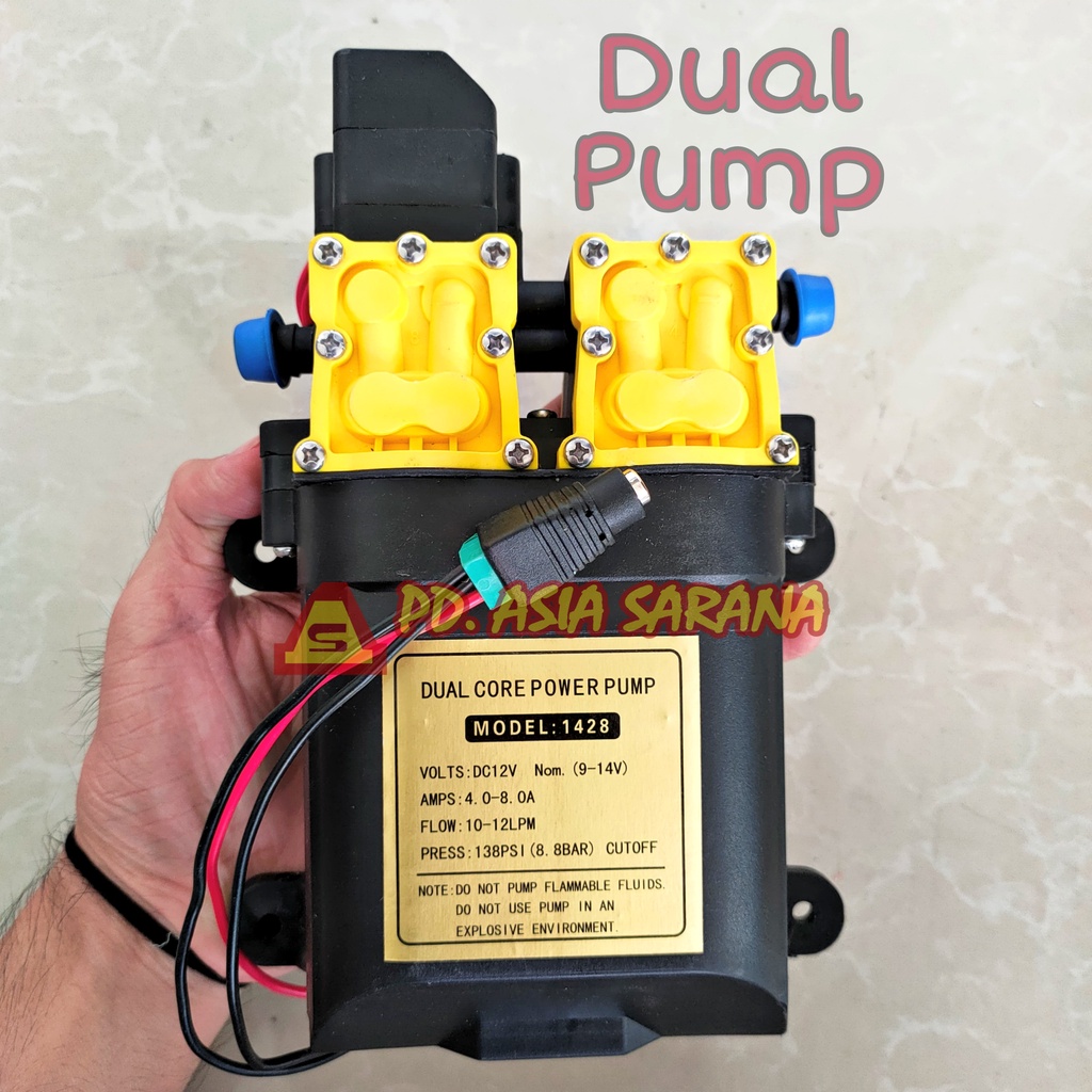 Jual Dinamo Pompa Double 138psi Model 1428 Dual Pump DC 8A 12v ...