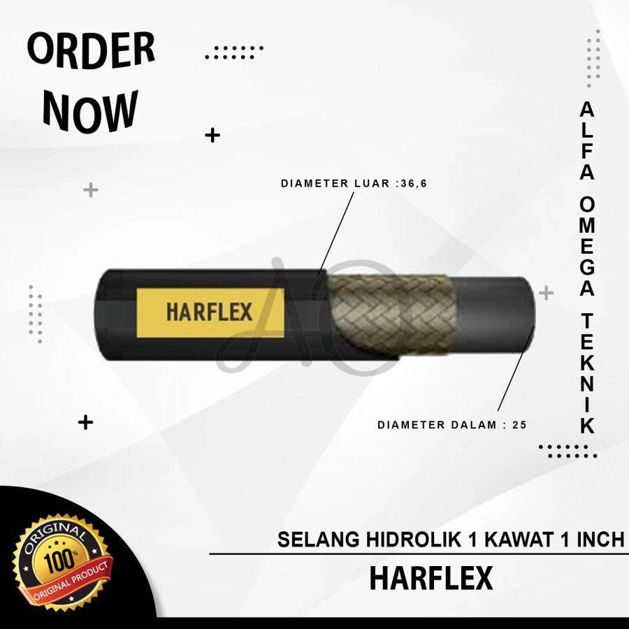 Jual SELANG HIDROLIK 1 KAWAT HARFLEX 1 INCH HYDRAULIC HOSE HIDROLIS 88 ...