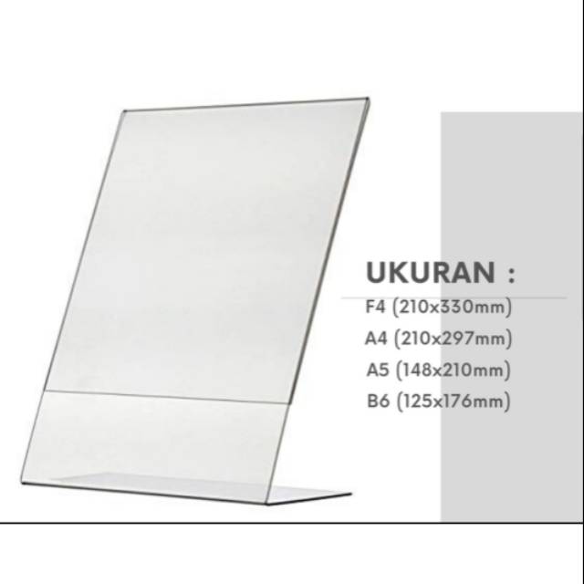 Jual Acrylic sign bentuk L tempat meja menu (ukuran pilih ya) nametag ...
