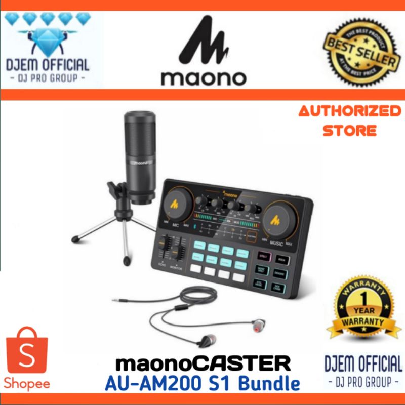 Jual MAONO CASTER AU-AM200 S1 Starter Bundle Portable Mixer Podcast ...
