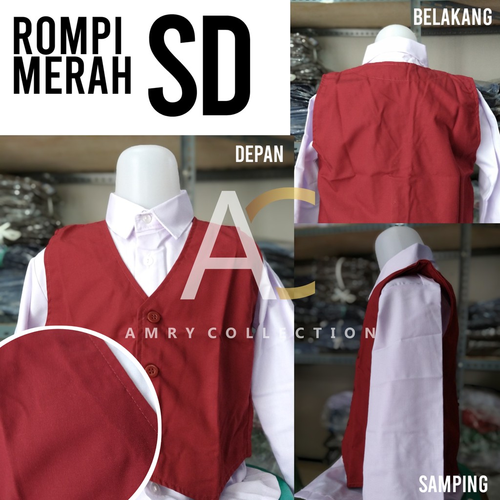Jual Seragam SD - Rompi Anak SD Warna Merah - Seragam Sekolah SD ...