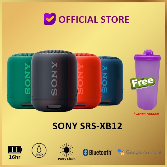 Jual Sony Srs-Xb12 Extra Bass Portable Bluetooth Speaker Srs Xb12 Xb 12 - Hitam | Shopee Indonesia